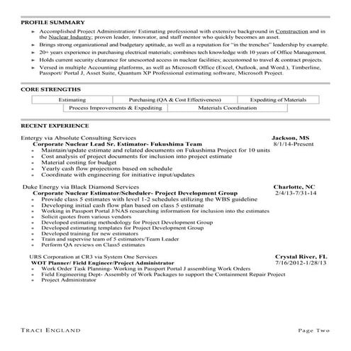 Professional Profile 05-11-15 | PDF