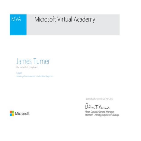Microsoft Virtual Academy Certificates | PDF