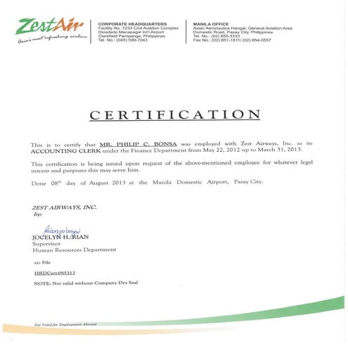 COE-Zest Airways, Inc. | PDF