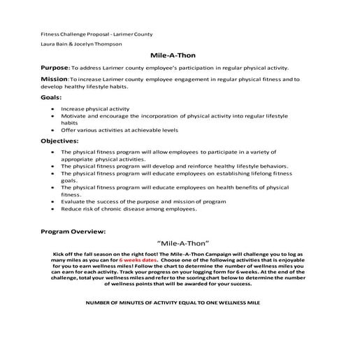 Fitness Challenge Proposal | DOCX