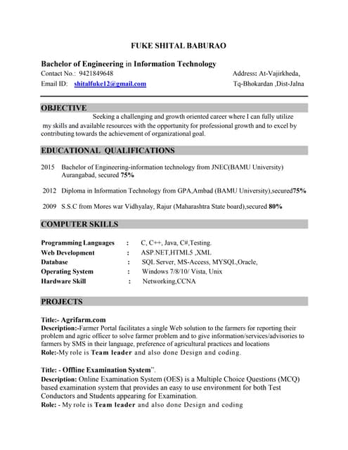 Shruti resume | DOC