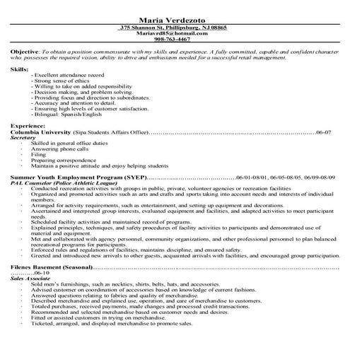 Maria's Resume 2015 | PDF