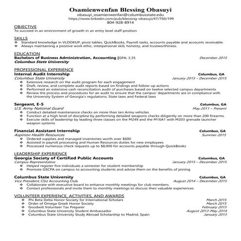 Blessing's Resume DEC 2015 | PDF