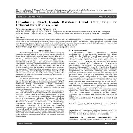 Introducing Novel Graph Database Cloud Computing For Efficient Data Management Pdf