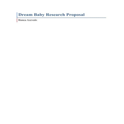DREAM BABY Research Proposal | PDF