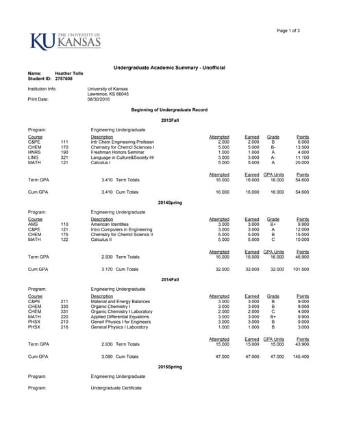 TCC Transcript | PDF