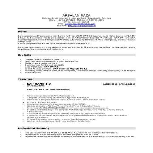 Arsalan's CV | PDF