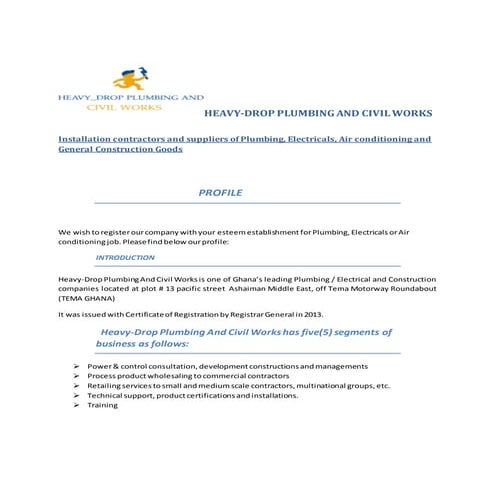 HEAVY-DROP PLUMBING AND CIVIL WORKS | DOCX