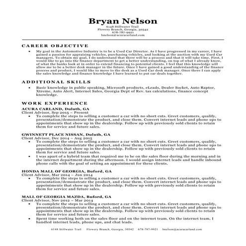 Bryan Nelson Resume | PDF