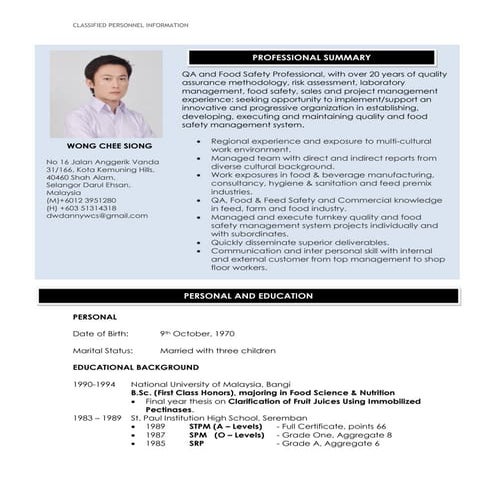 Resume WCS_March2015 | PDF