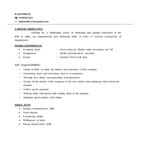 karthik resume | DOCX