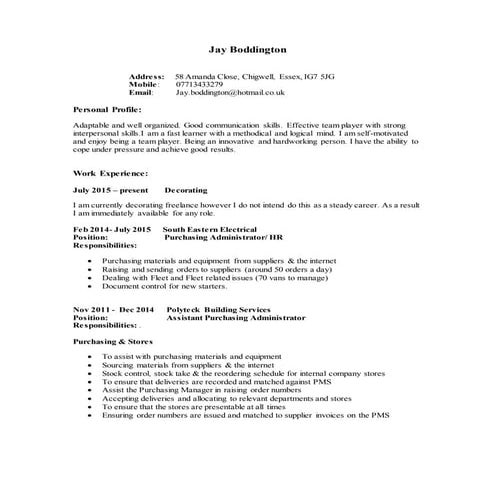Jay Boddington CV | DOCX