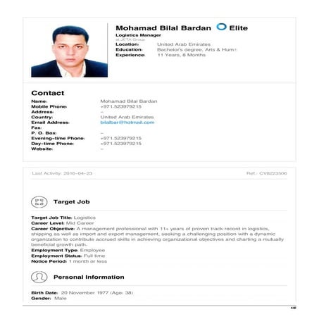 CV_mohamad_bilal-bardan_logistics | PDF