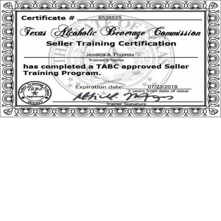 TABC Certificate | PDF