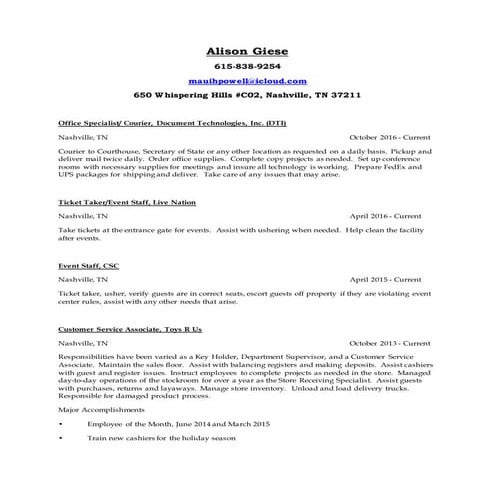 Alison Giese Resume 2016 | DOCX