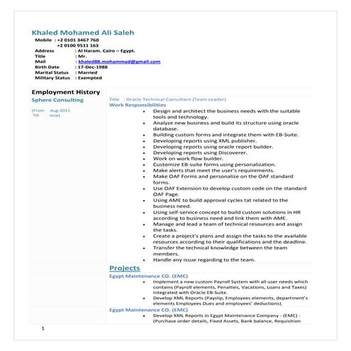 khaled_cv | PDF | Databases | Computer Software and Applications
