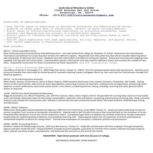 sara resume 01282015 | PDF