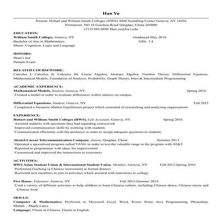 han yu resume (002) | DOC