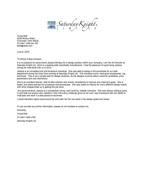 Katies Recommendation Letter Winchester Consulting 2015 | PDF