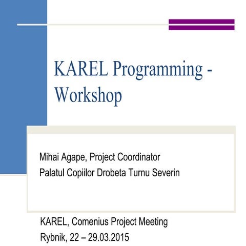 KAREL Programming - Workshop | PPTX