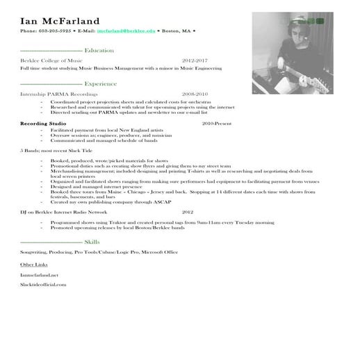 Ian McFarland Resume | PDF
