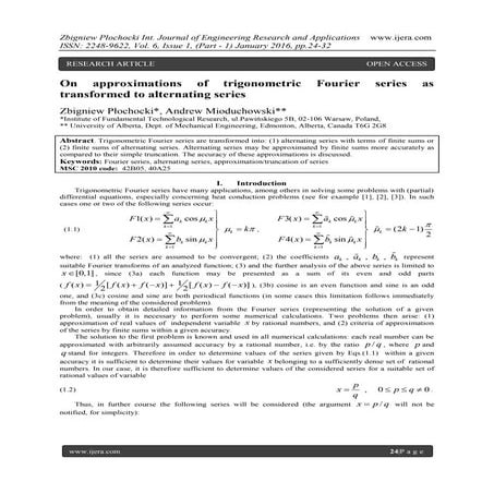 On approximations of trigonometric Fourier series as transformed to ...