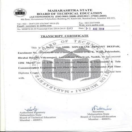 Transcipt Letter | PDF