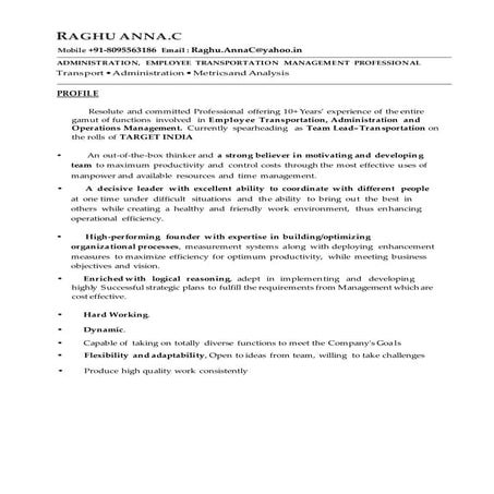 Raghu - Resume | DOCX