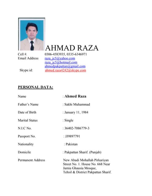 shamshad cv | DOCX