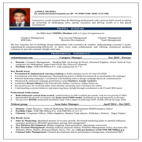 ANSHUL SHARMA - CV | PDF