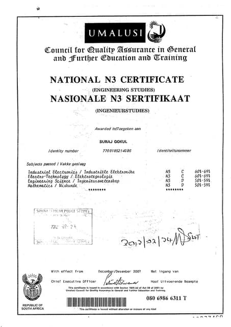 N4 Certificate HD | PDF