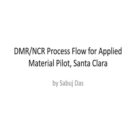 DMR_NCR Supply Chain Process Flow | PPTX