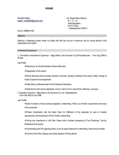 SIMPLE COMPUTER OPERATOR CV | RESUME | PDF