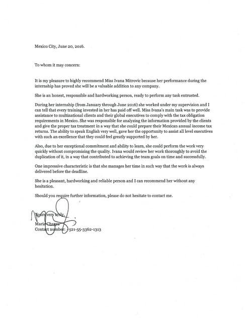 EY Letter of recommendation | PDF