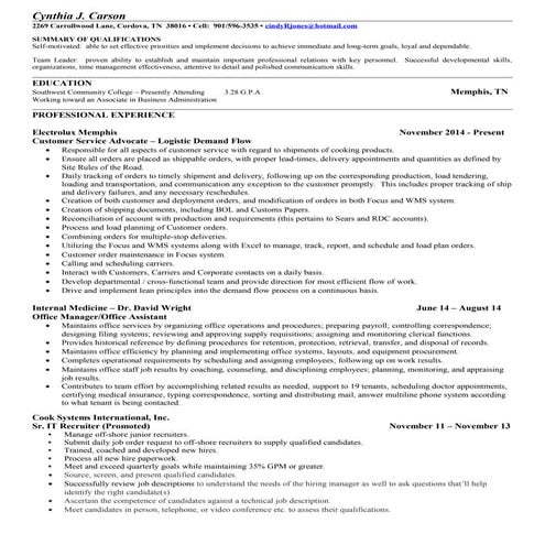 Resume of Cynthia Carson | PDF