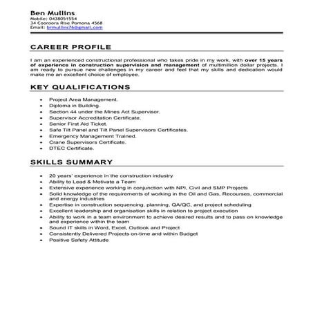 Ben Mullins Resume | PDF