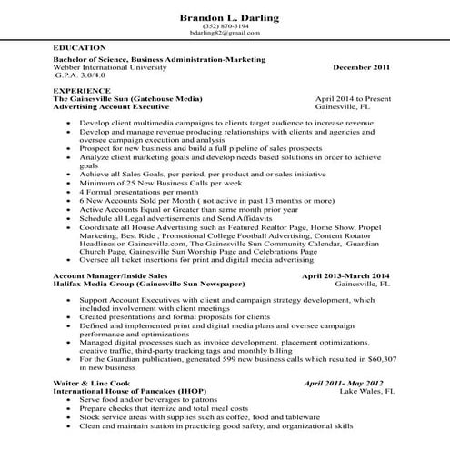Joe Wicker Resume (4) | DOC