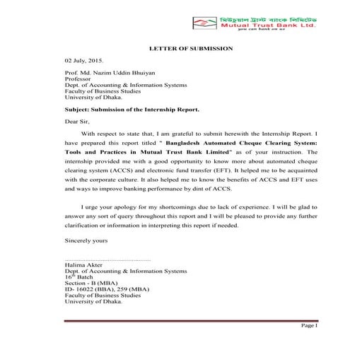 MBA INTERN REPORT | PDF