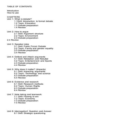 Textbook Table of Contents | PDF