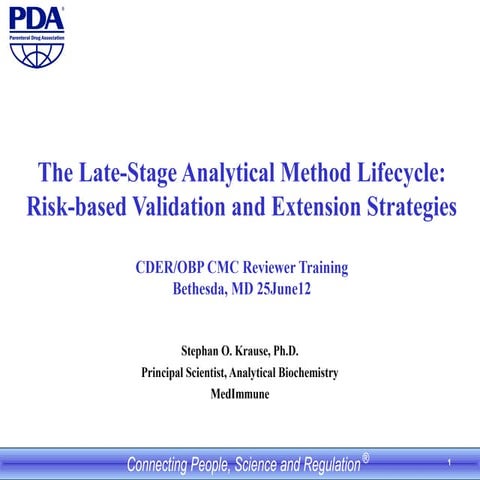 The late-stage analytical method lifecycle - Risk-based validation and ...