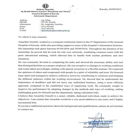 Reccomendation letter | PDF