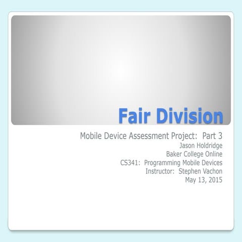 Fair Division | PPTX