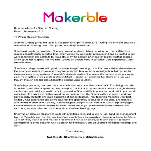 Sherreferenceletter 1 | PDF