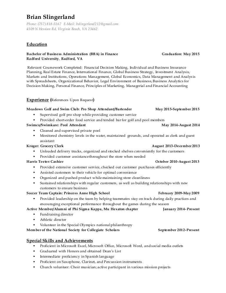 Brian Slingerland RESUME