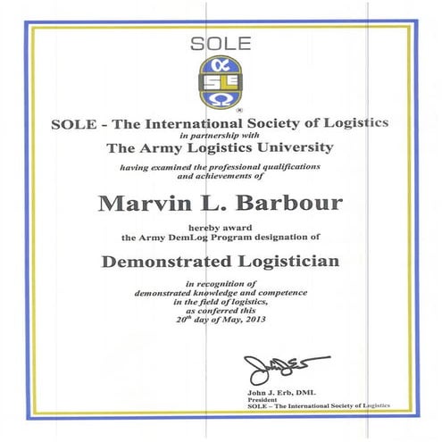 Sole Demonstrated Logistician | PDF
