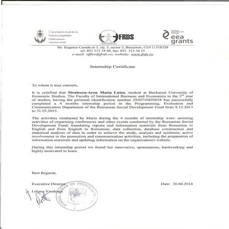 Internship certificate FRDS | PDF | Education