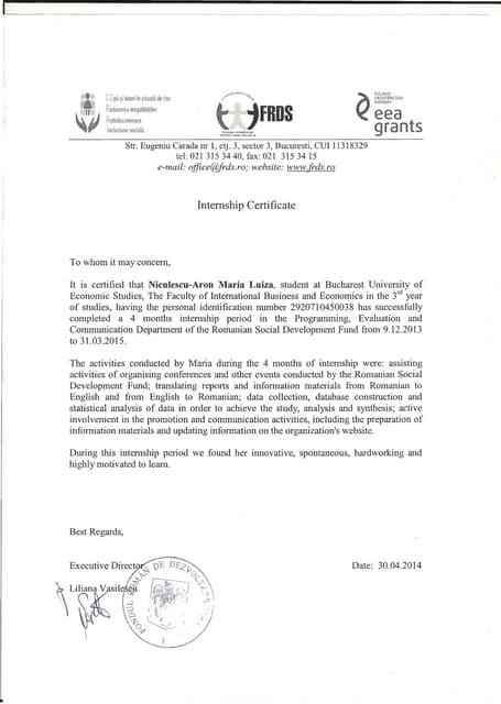 Certificate of Internship | PDF