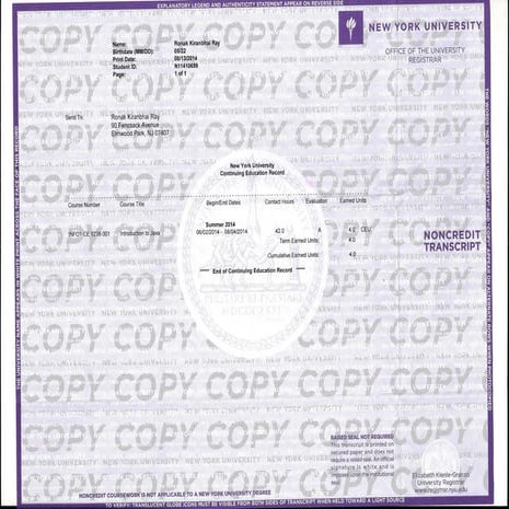 nyu transcript | PPT