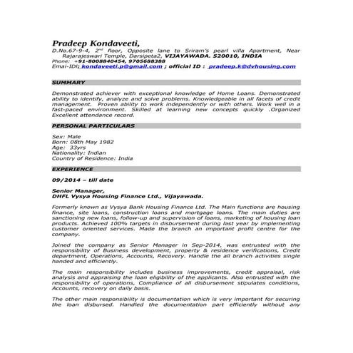 Resume of KP | DOC