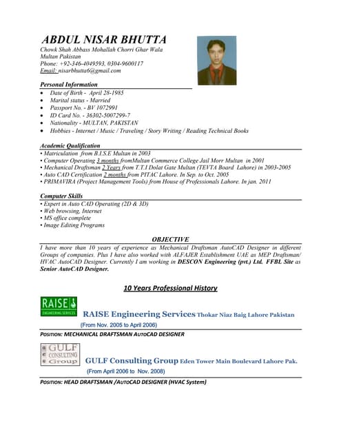 Ghulam Abbas CV | PDF